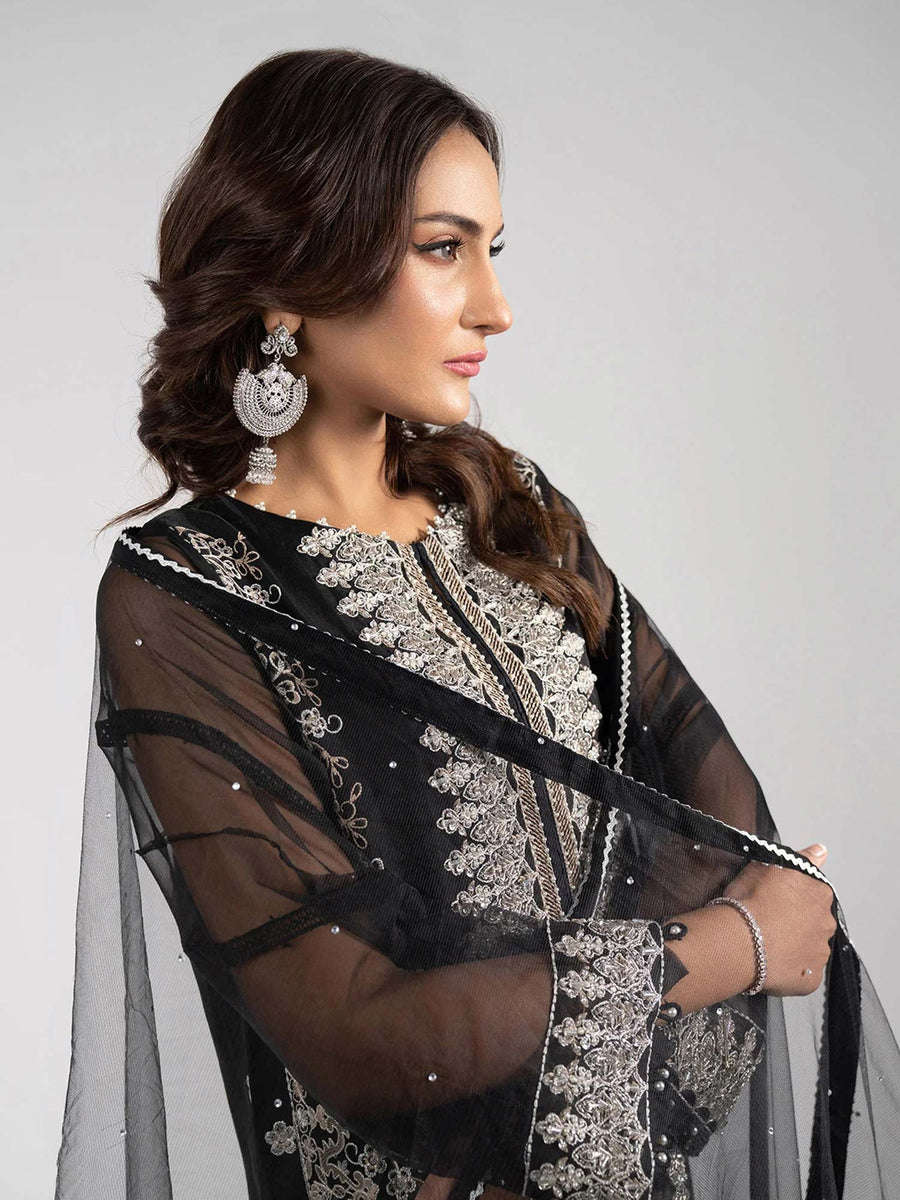 Sha Posh Embroidered 3-Piece Suit - Black – MOMINA - Designer Outfit ...