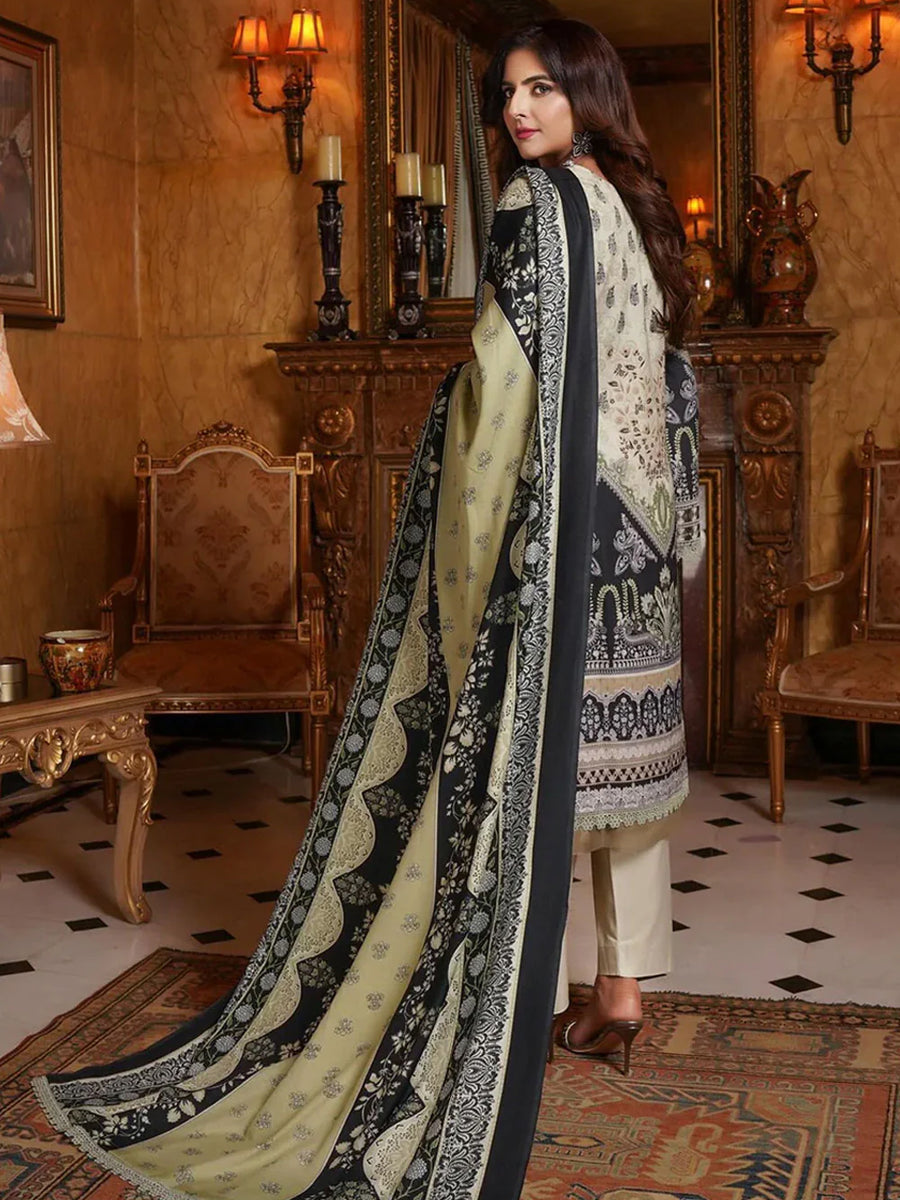 Munira Embroidered Winter Dhanak Suit (MSL-03) - Cream – MOMINA ...
